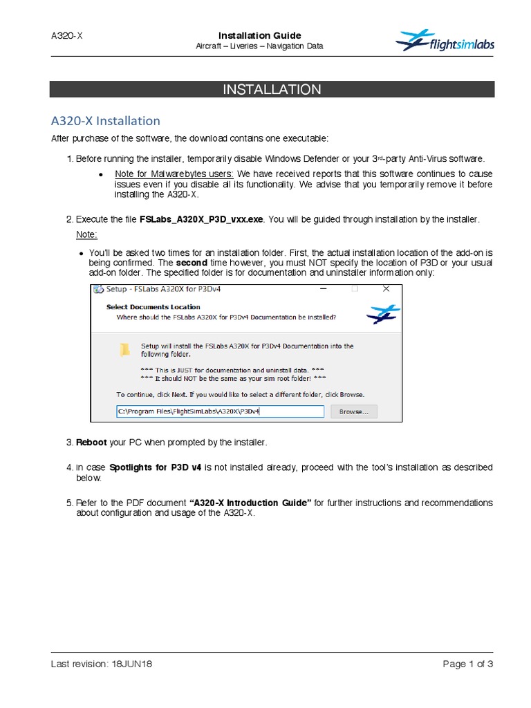 A320X Installation Guide P3Dv4 | PDF | Windows Registry | Installation ...