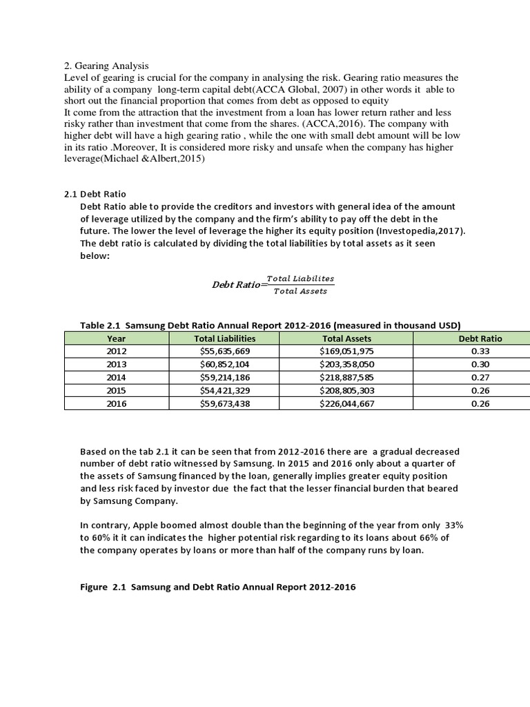 Gearing Analysis | PDF | Leverage (Finance) | Gross Margin