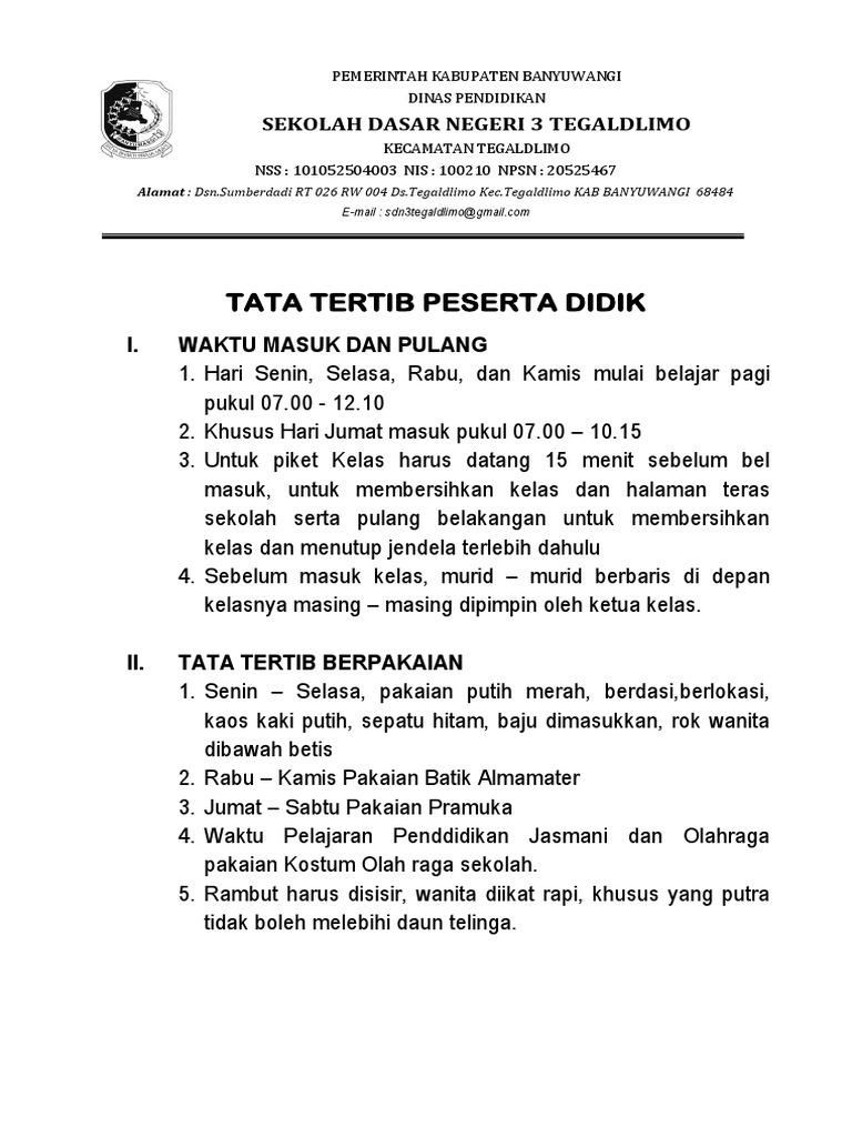 Tata Tertib Peserta Didik | PDF