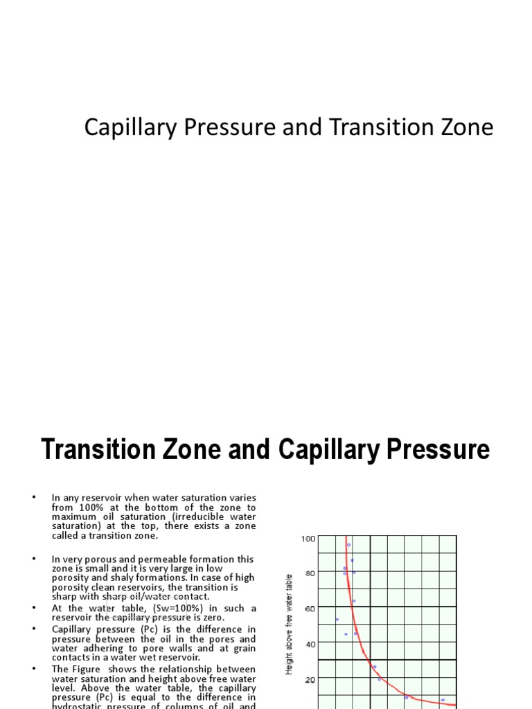 Capillary Pressure and Transition Zone | PDF