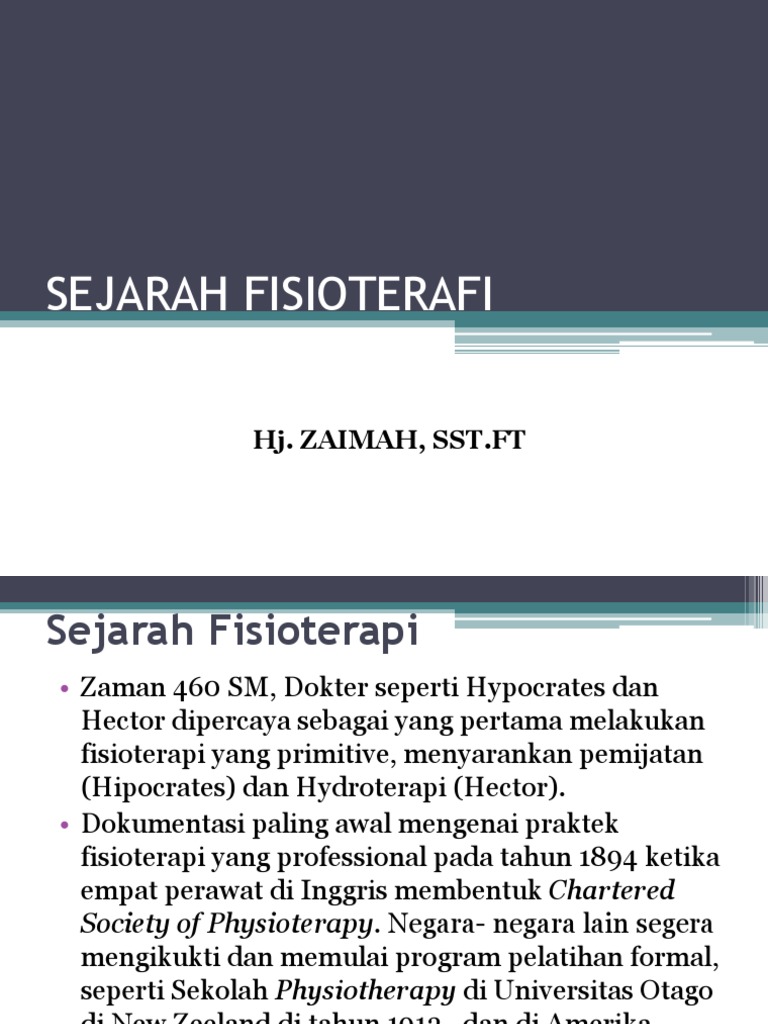 Sejarah Fisioterapi | PDF