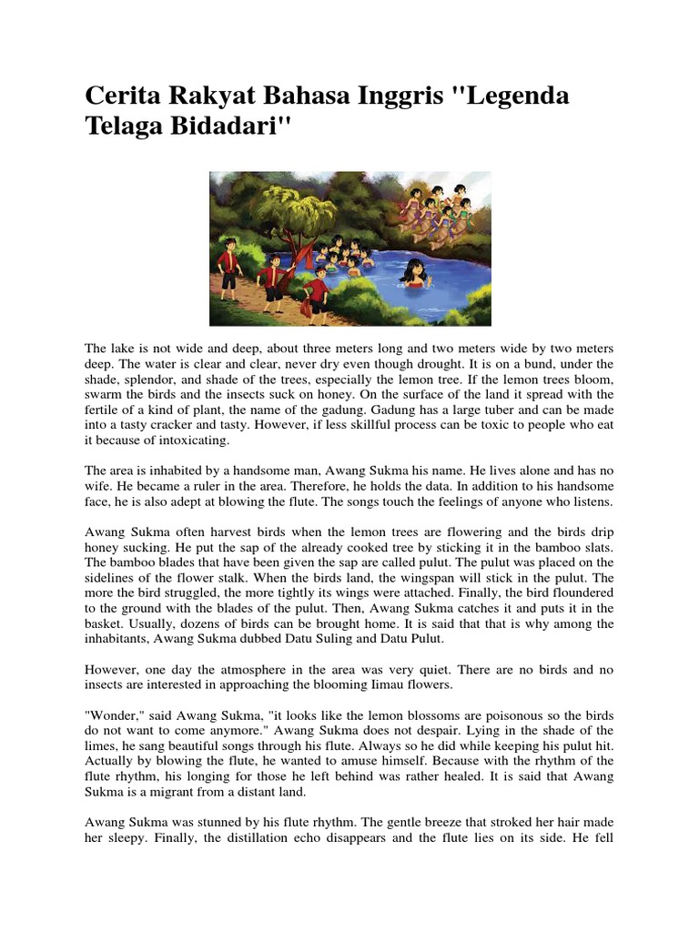 Cerita Rakyat Bahasa Inggris "Legenda Telaga Bidadari" | PDF | Dragon ...