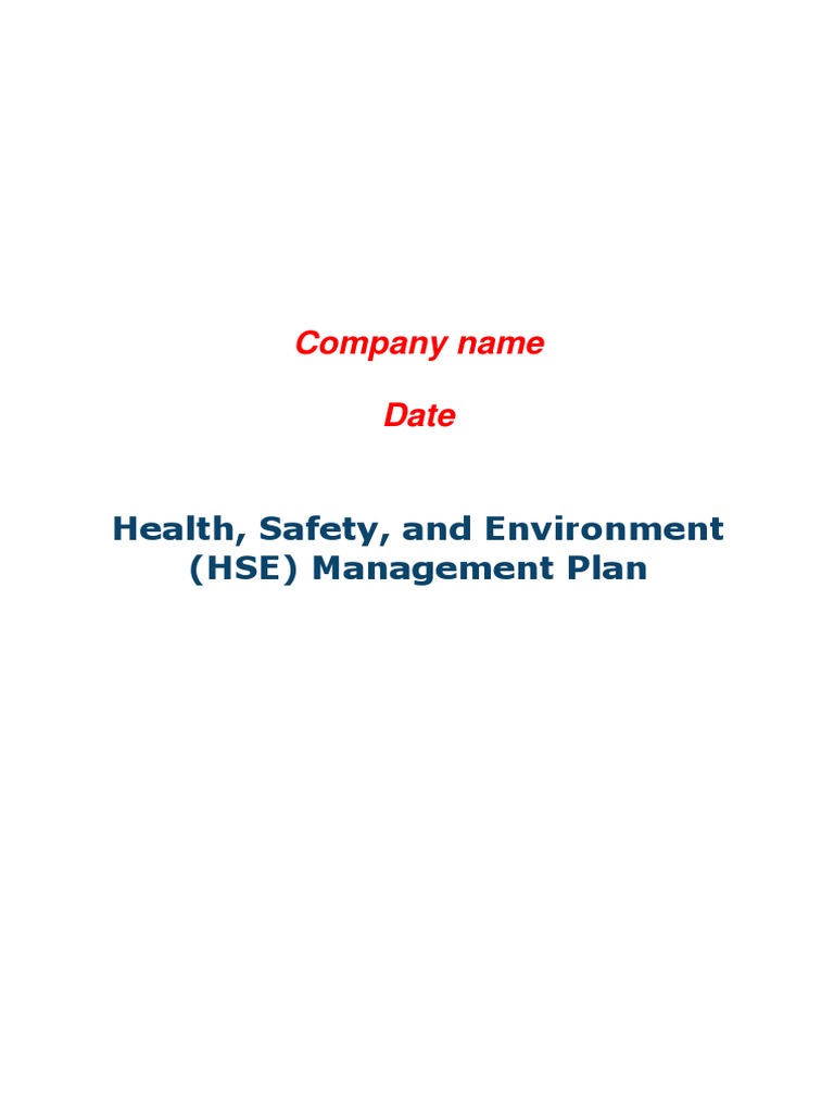 Template-Contoh-HSE-Plan.docx | Dangerous Goods | Risk