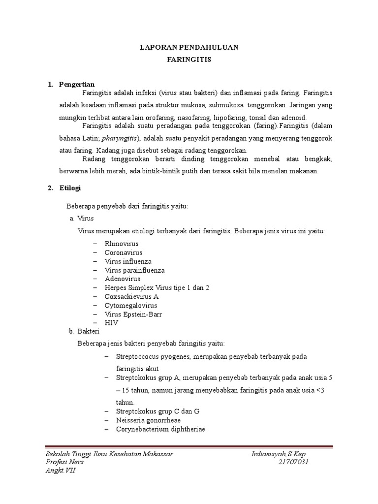 LP Faringitis | PDF | Sains & Matematika