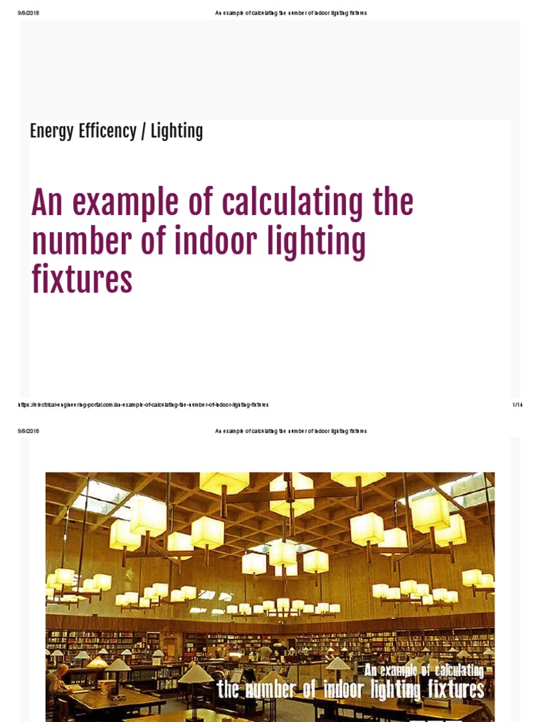 Calculating The Number of Indoor Lighting Fixtures | PDF | Lighting | Light