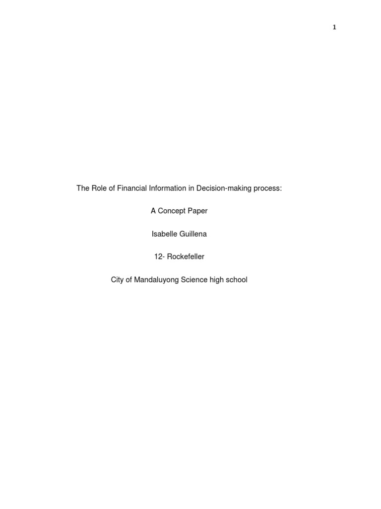The Role of Financial Information in Decision-Making Process - A ...