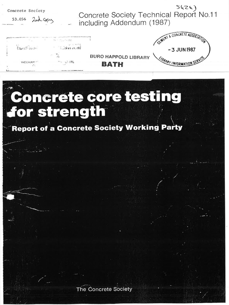 CS TR 11 Concrete Core Testing For Strength | PDF