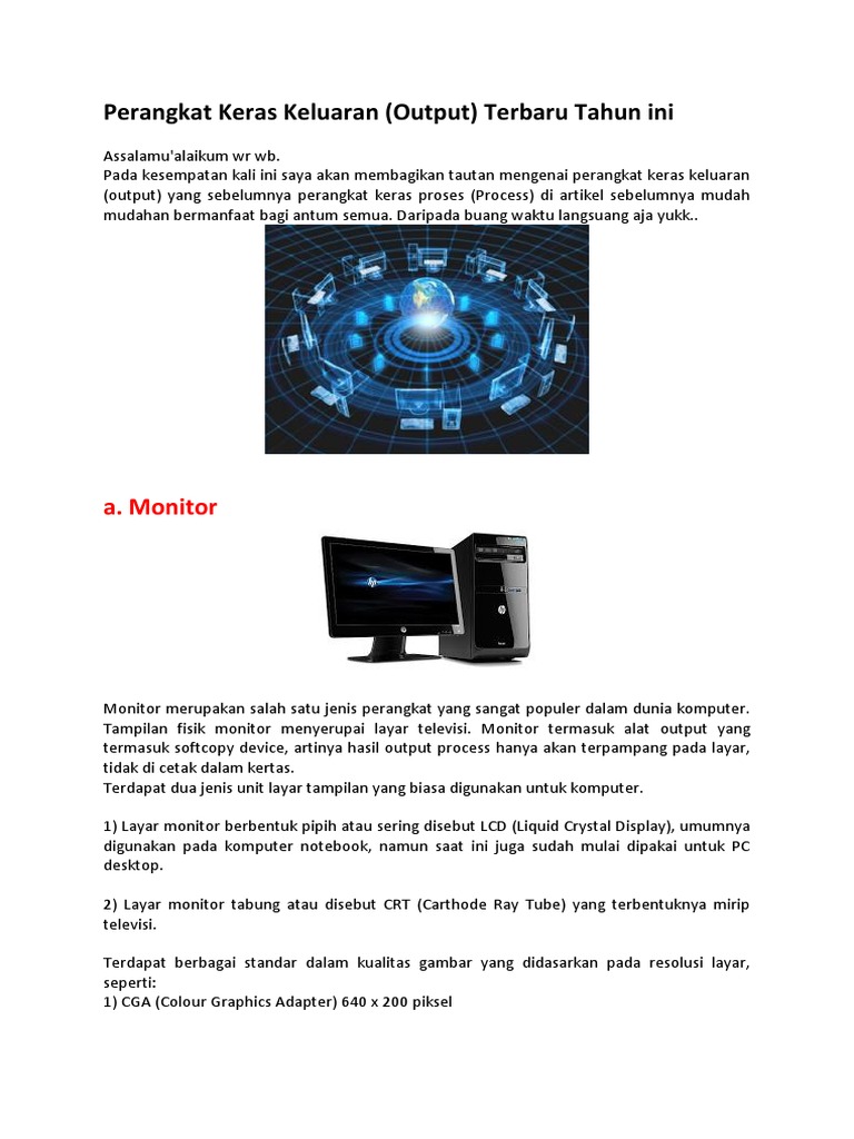 10 Contoh Perangkat Keras Keluaran | PDF