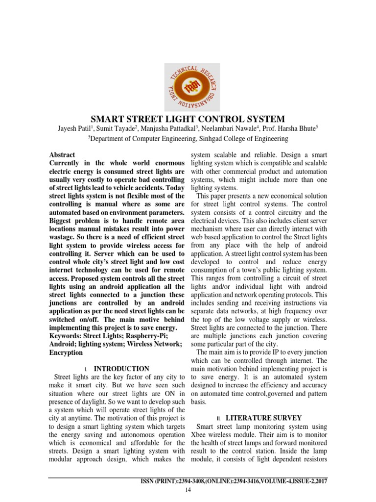 Smart Street Light Control System | PDF | Web Service | Port (Computer ...