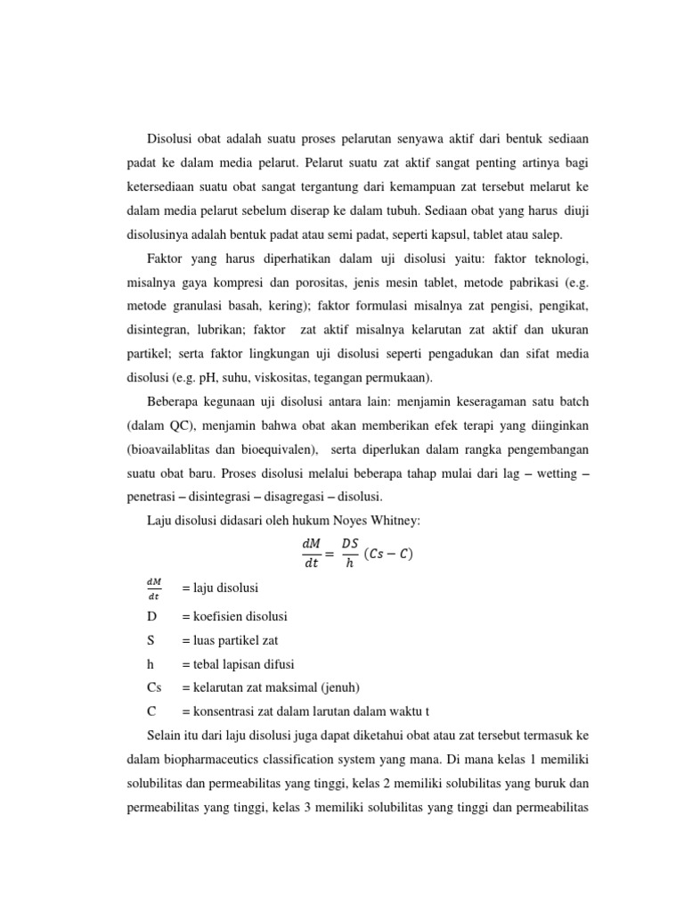 Pembahasan Disolusi | PDF