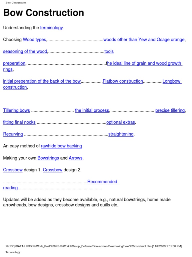 Bow Construction 1999 | PDF | Bow And Arrow | Arrow