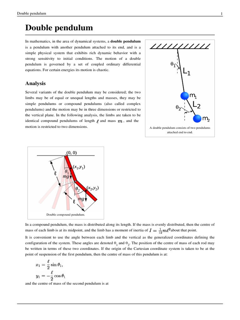 Double Pendulum | PDF | Physics | Physical Quantities