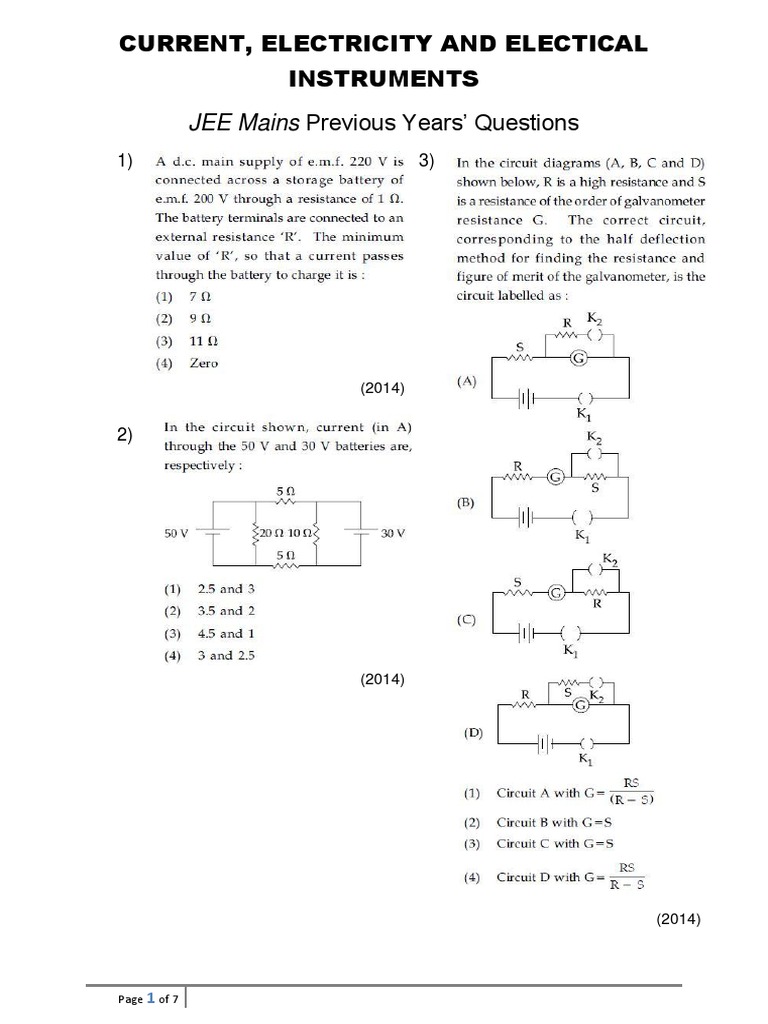 Current Electricity and Electrical Instruments | PDF