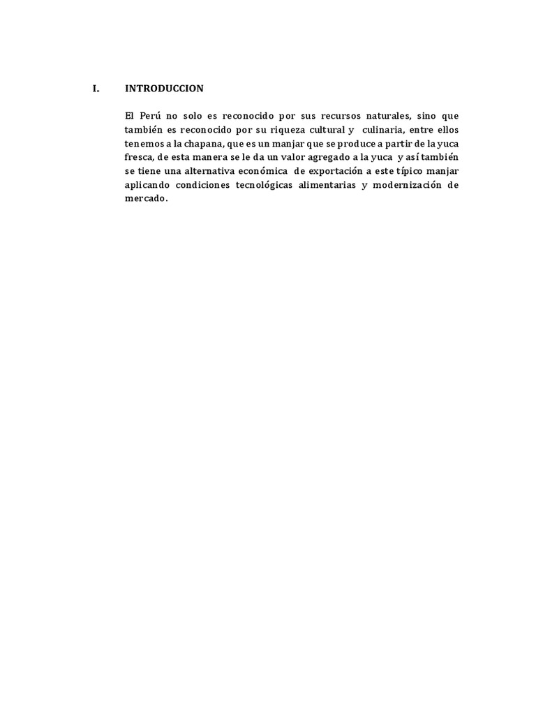 Elaboración de Chapana de Yuca en Perú | PDF | Alimentos | Comida y bebida
