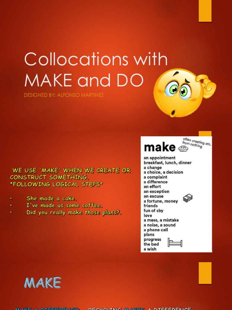 Collocations With MAKE and DO | PDF