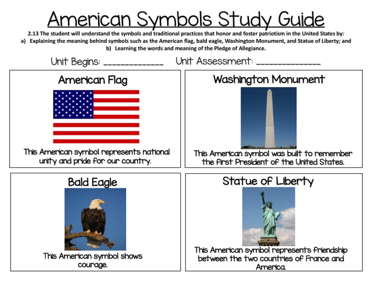 American Symbols Study Guide | PDF | Politics | Social Science