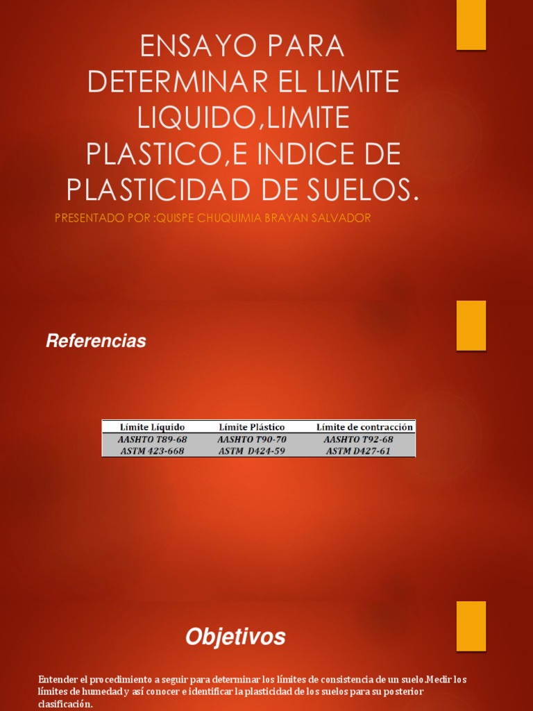 Ensayo para Determinar El Limite Liquido, Limite Plastico, e Indice ...