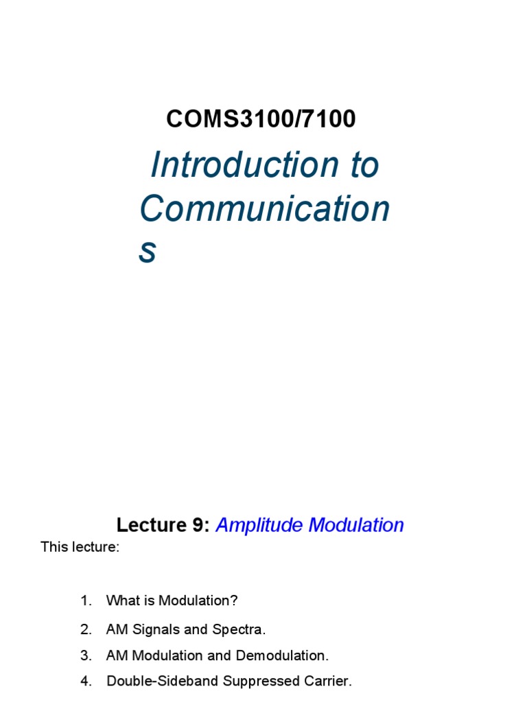 Am Modulation And Demodulation Pdf Modulation Detector Radio