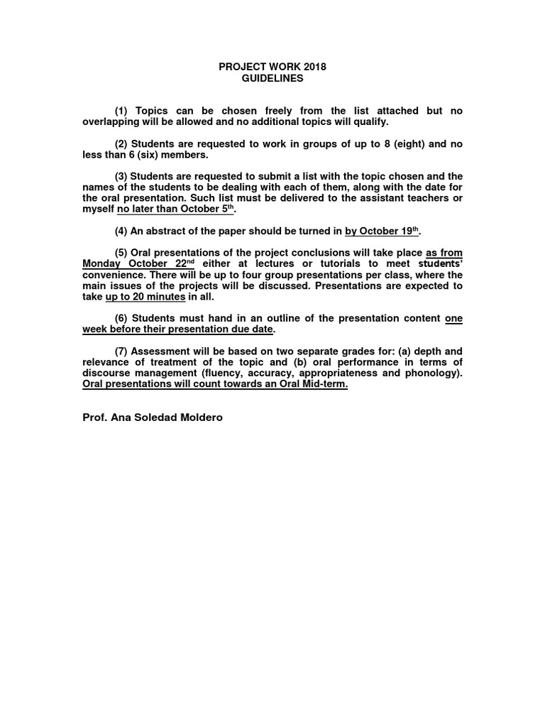 Project Work Guidelines 2018 | Download Free PDF | Applied Psychology ...