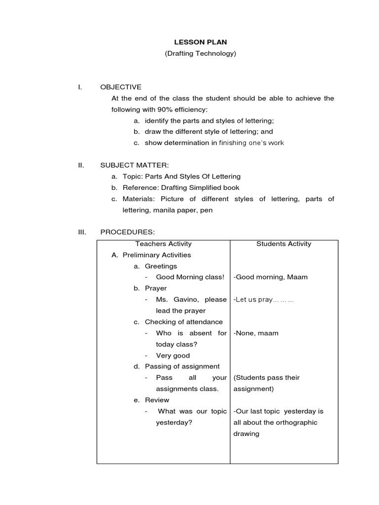 Detailed Lesson Plan in Grade 9 TLE | PDF | Lesson Plan | Behavior ...
