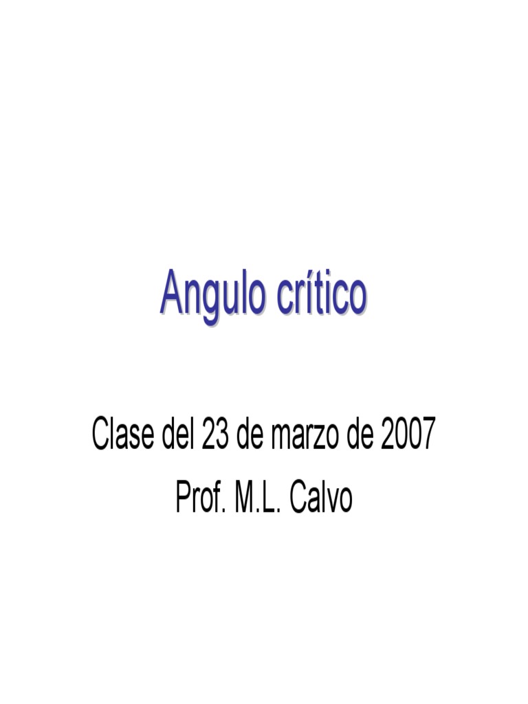 Angulo Critico | PDF | Refracción | Reflexión (Física)