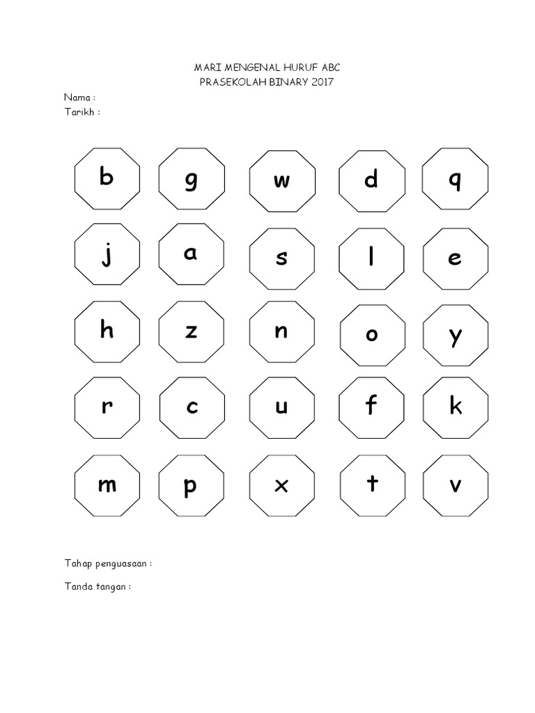 Mari Mengenal Huruf ABC Pra | PDF