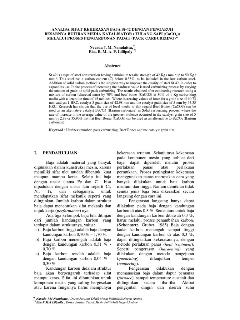 Analisis Kekerasan Baja St-42 | PDF