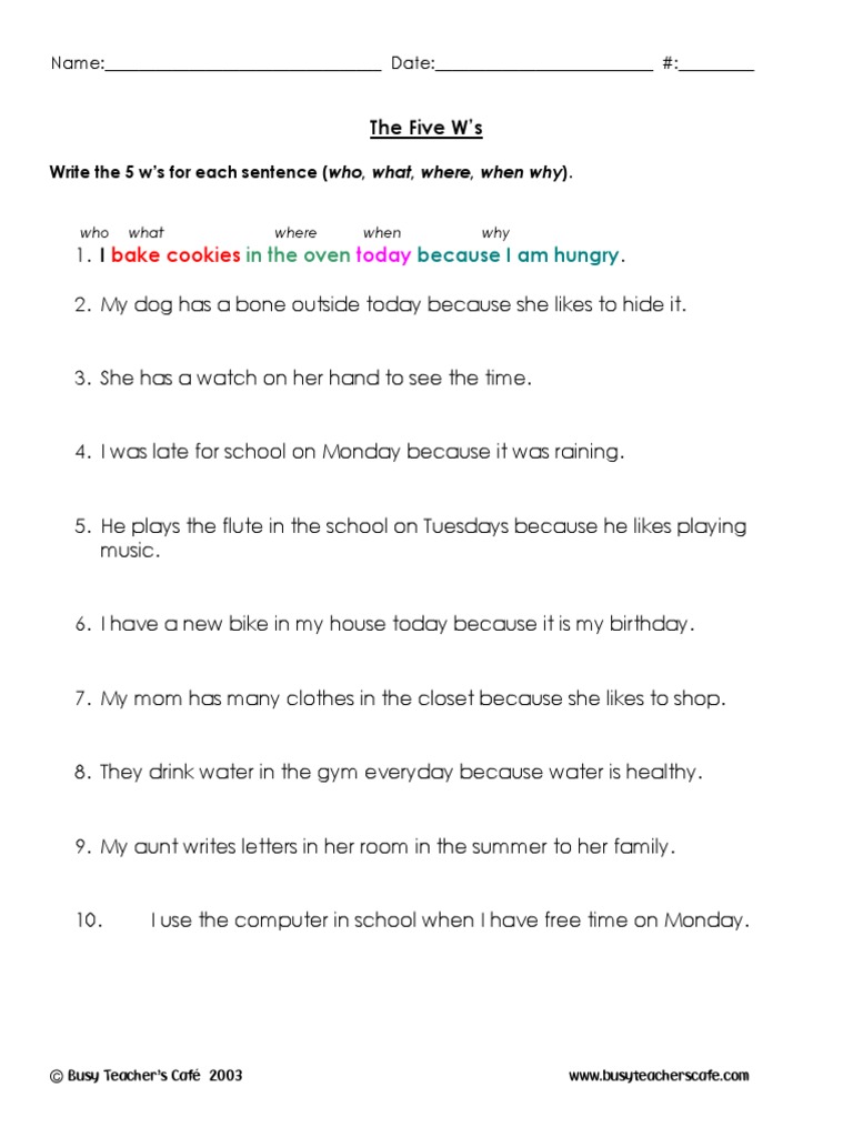 5 Question Words | PDF