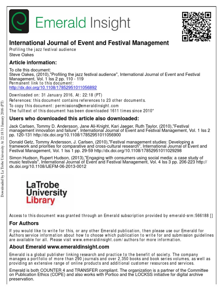 International Journal of Event and Festival Management: Article ...