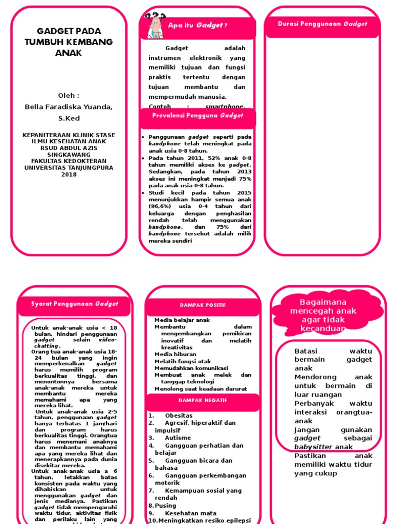 Leaflet Dampak Gadget Terhadap Tumbuh Kembang | PDF | Ilmu Sosial
