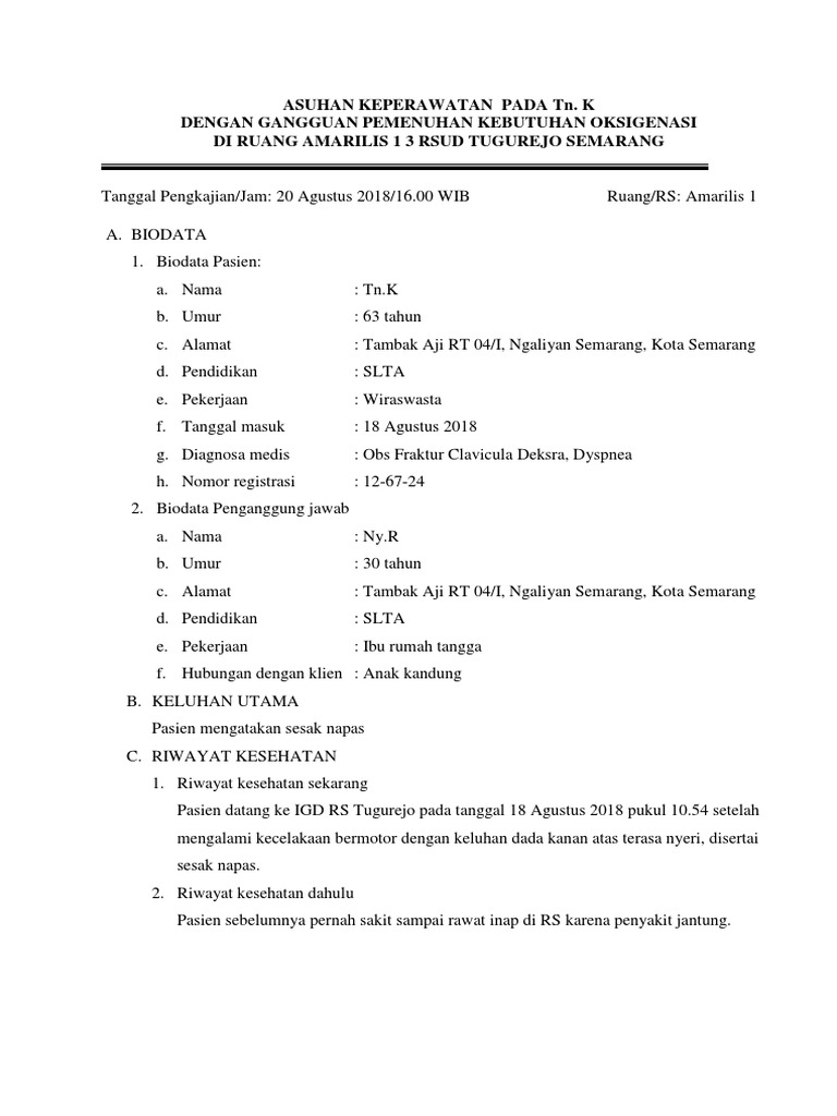 Askep KDP Oksigenasi | PDF