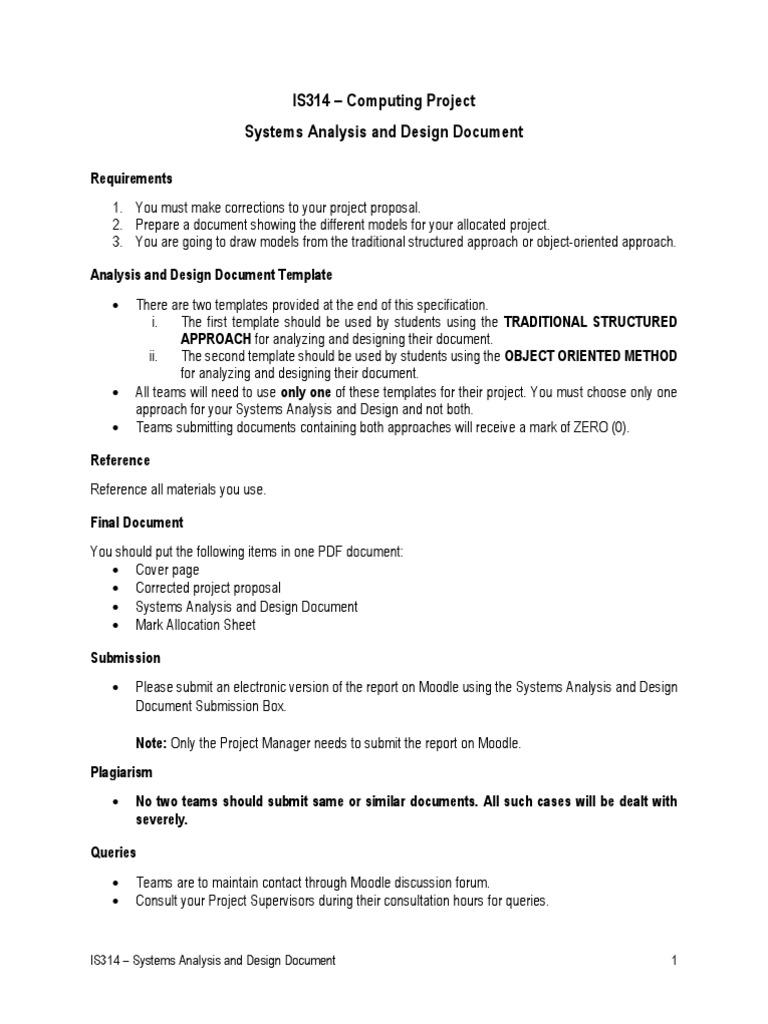 Systems Analysis And Design - Template | Use Case | Design