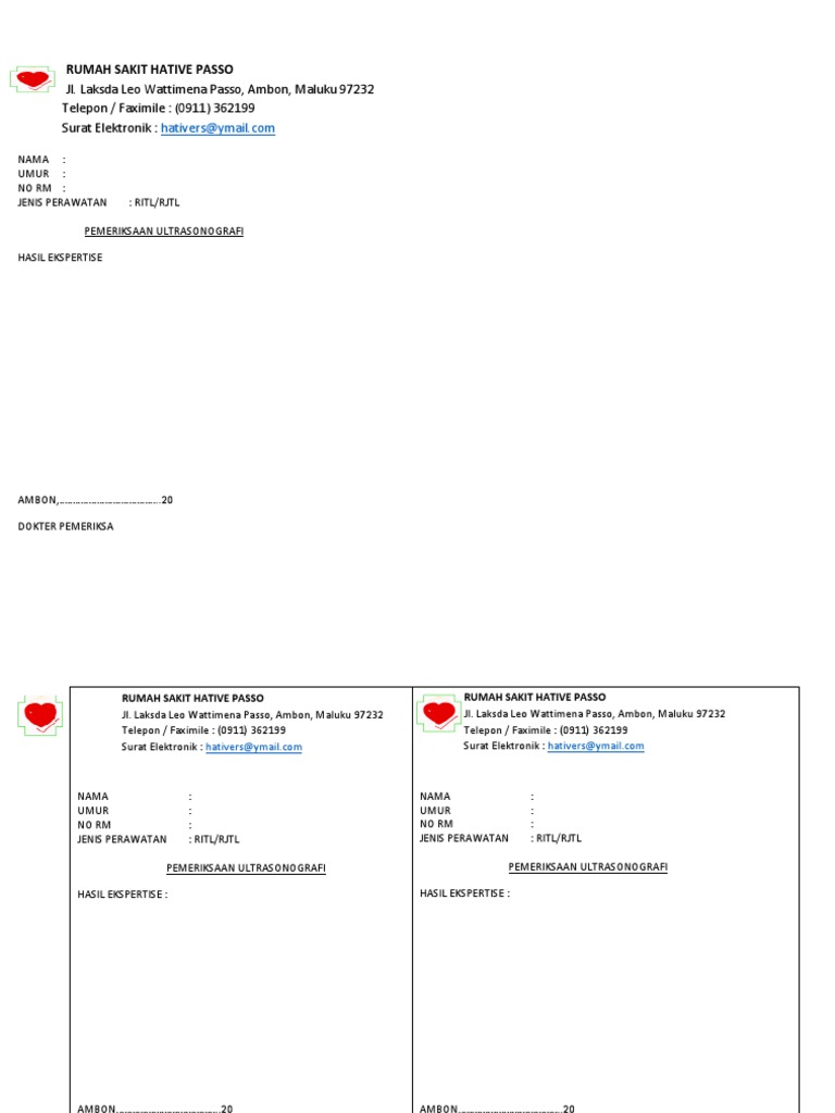 Hasil Pemeriksaan Ultrasonografi Ambon | PDF