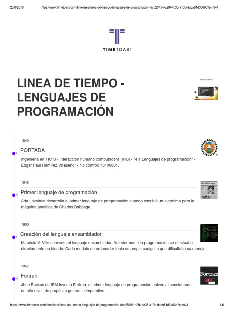 Historia de Lenguajes de Programación | PDF | Lenguaje de programación ...