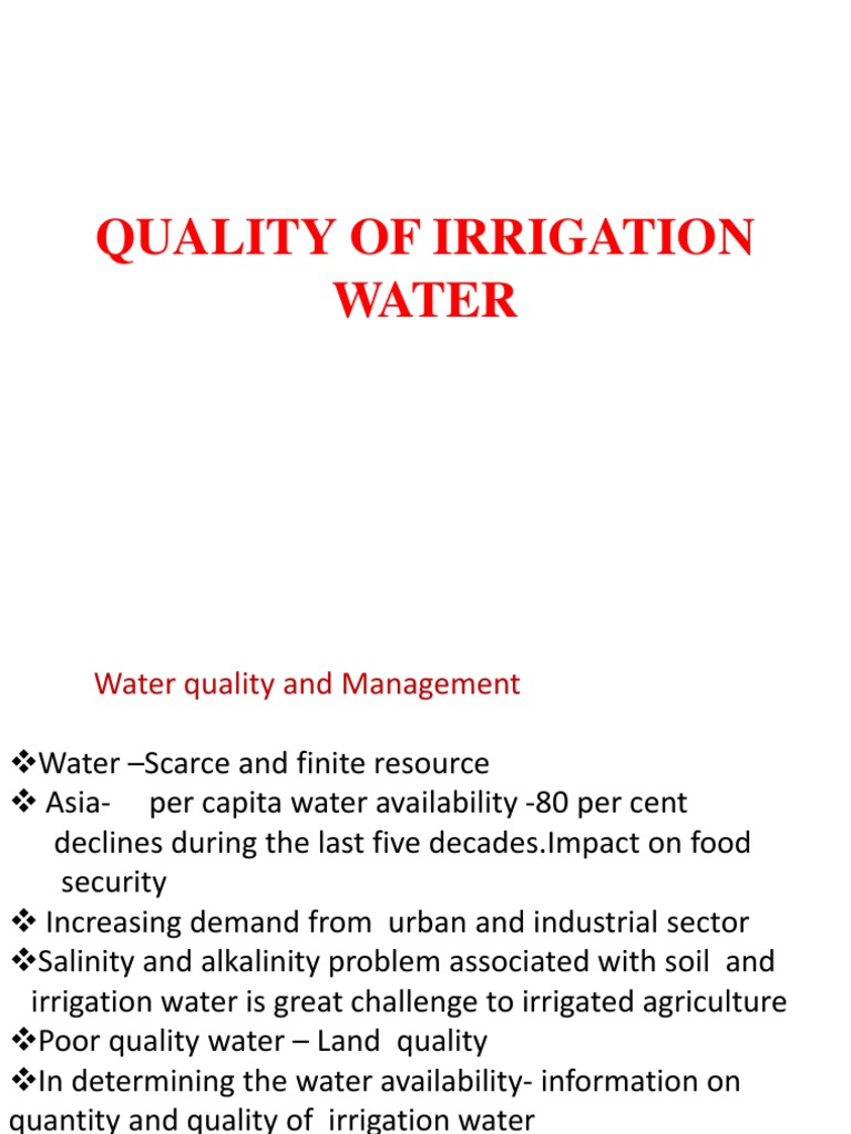 Assessing Irrigation Water Quality | PDF | Salinity | Soil
