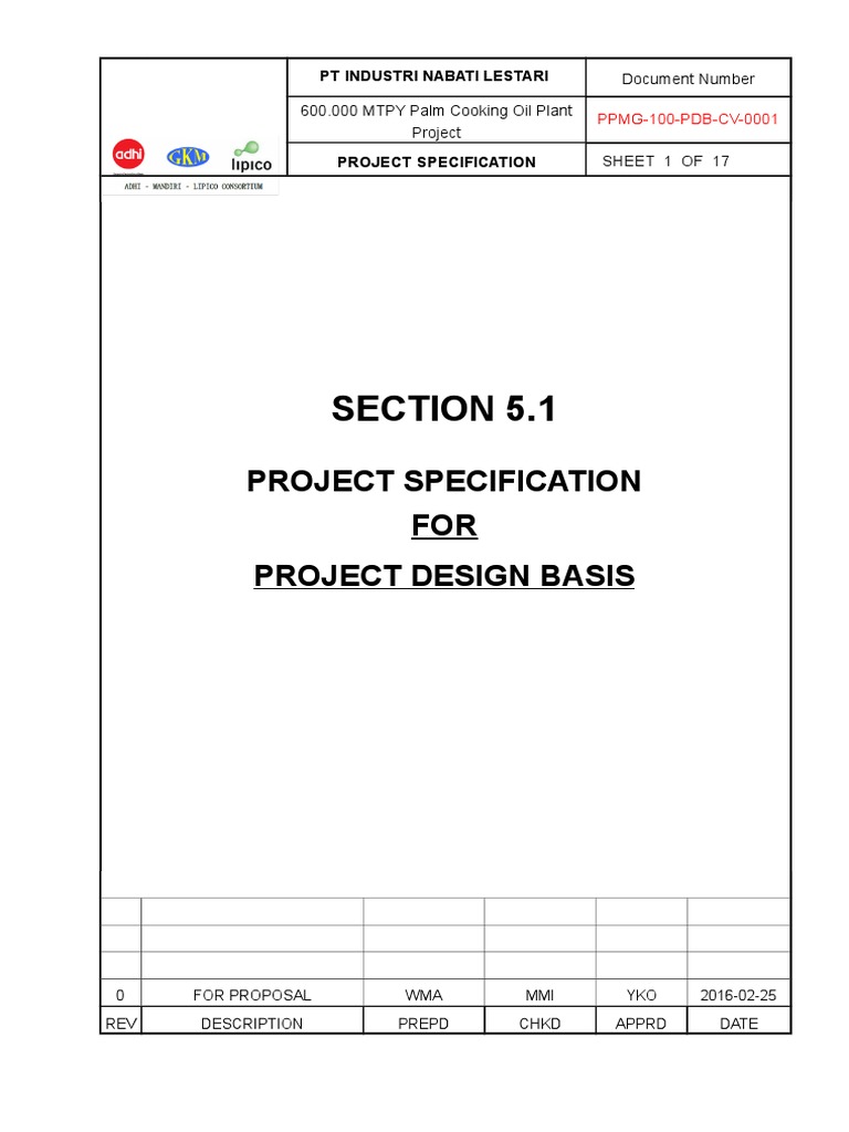 5.1 Project Design Basis - New | PDF | Safety | Specification ...