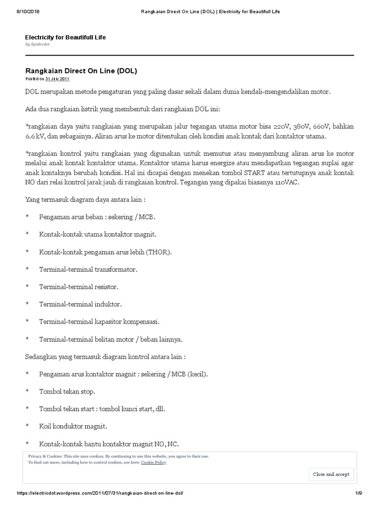 Rangkaian Direct On Line (DOL) | PDF