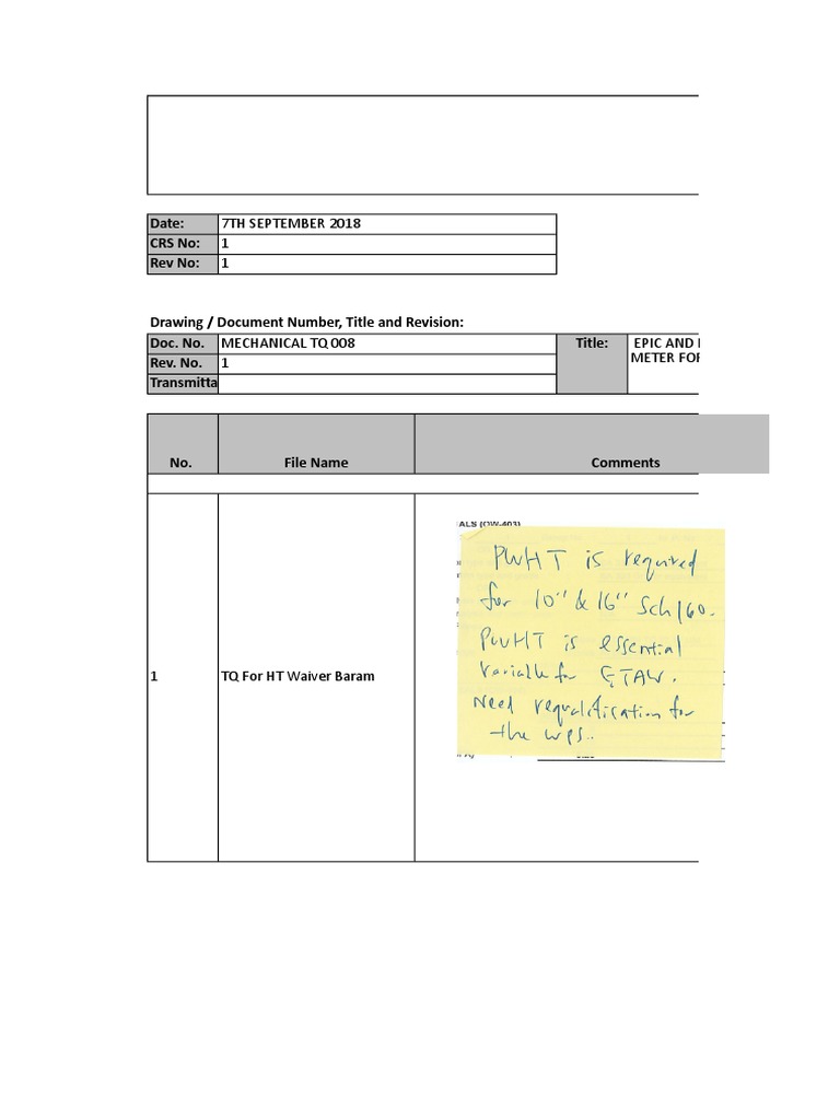 WPS BARAM & D35 (Comment Response Sheet) | PDF | Home Appliance ...