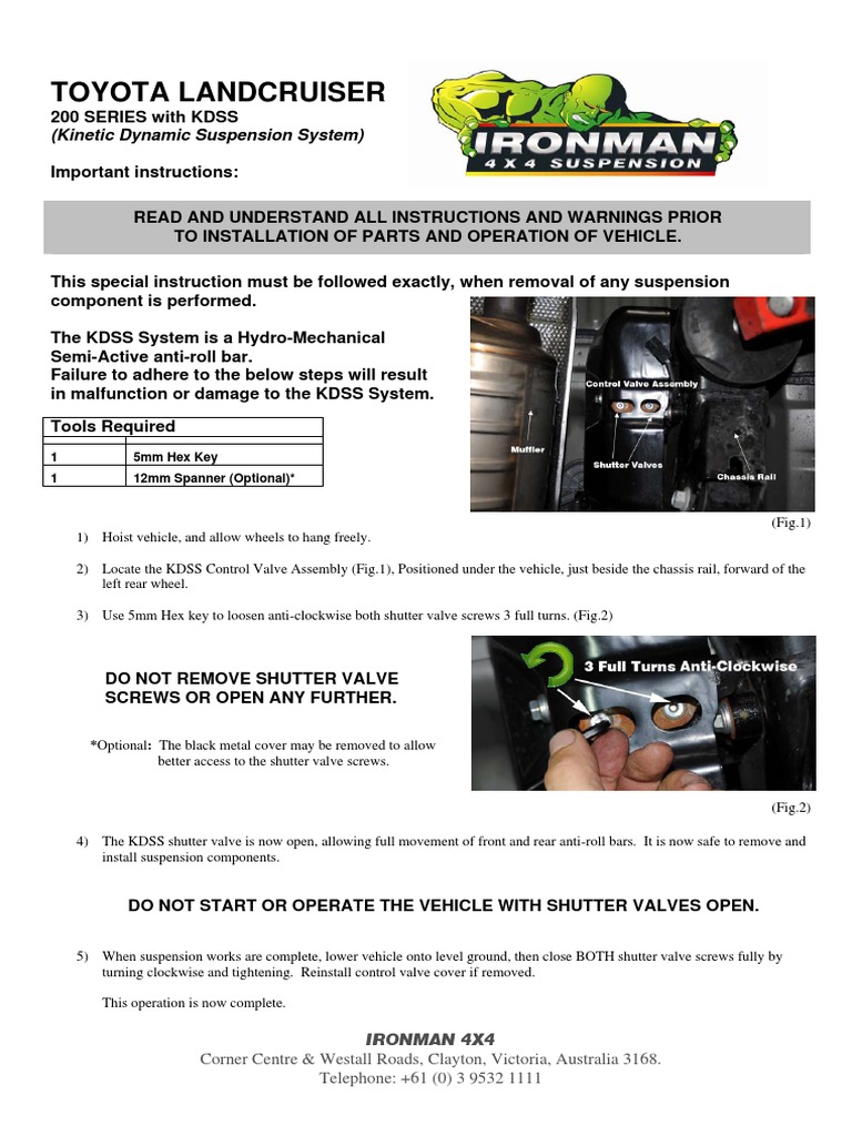 Toyota Landcruiser: (Kinetic Dynamic Suspension System) | PDF