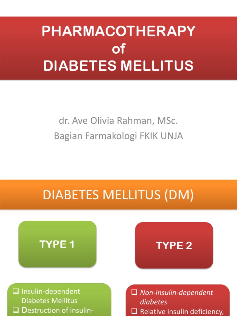 Pharmacotherapy of DM | PDF | Insulin | Diabetes Mellitus
