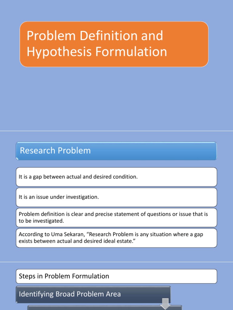 Problem Identification | PDF | Hypothesis | Question