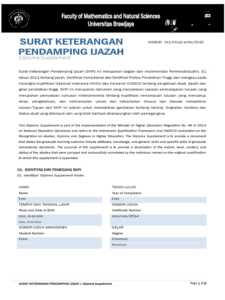 Contoh Skpi S2 Fisika | PDF