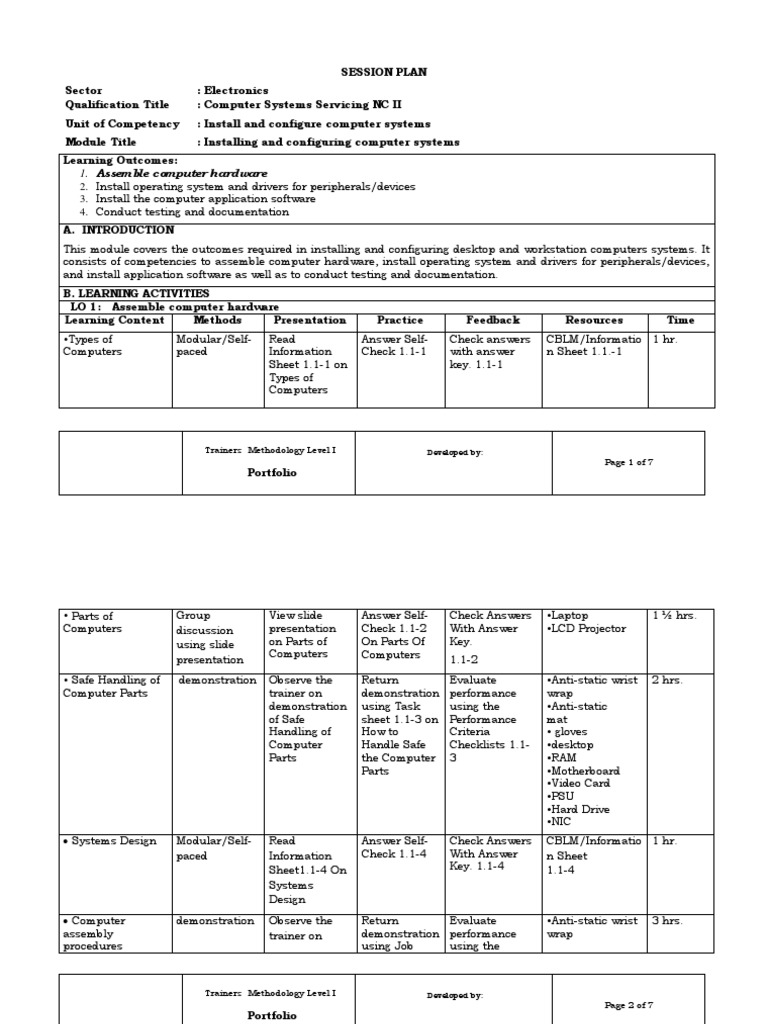 CSS Session PLAN | PDF | Personal Computers | Bios