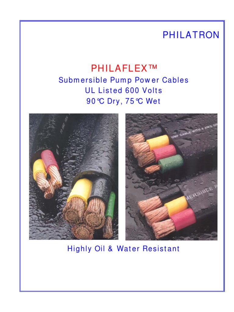 Philatron Submersible Cable | Download Free PDF | Electrical Conductor ...