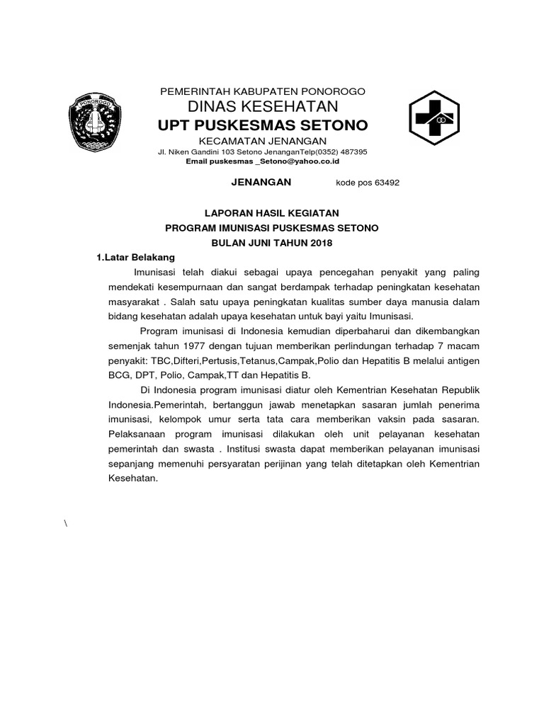 LHK Imunisasi Baru Juni | PDF