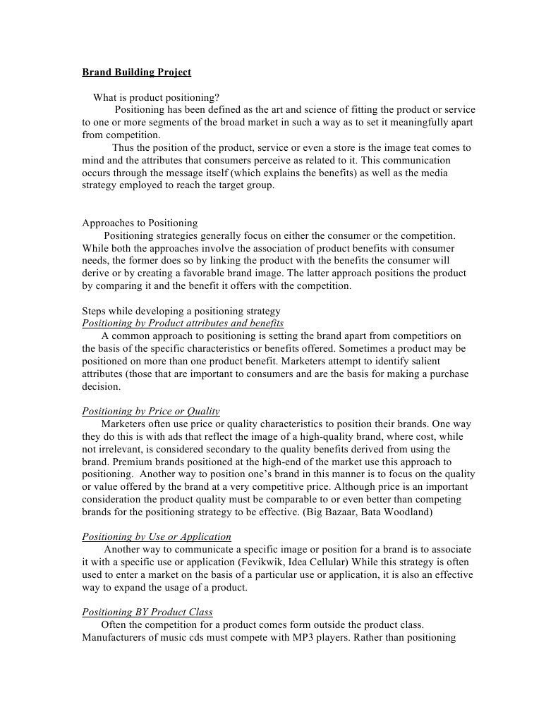 Brand Building Project | PDF | Brand | Competition