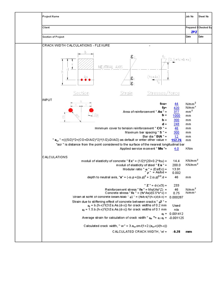Crack Width Check | PDF | Concrete | Applied And Interdisciplinary Physics