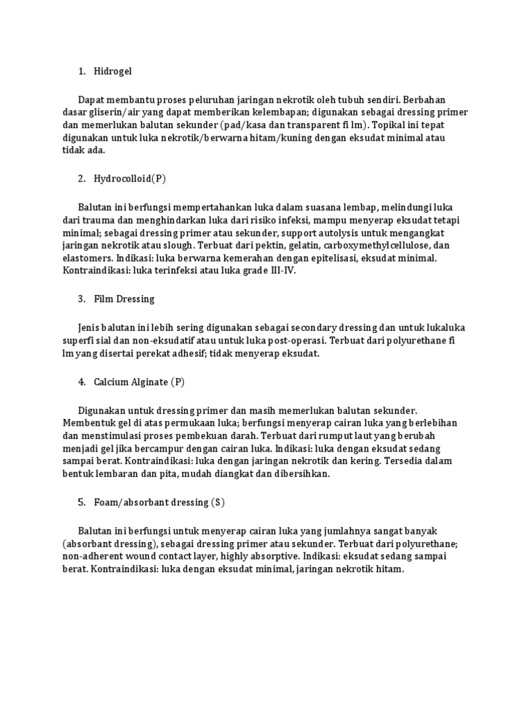 Jenis-Jenis Balutan Luka | PDF