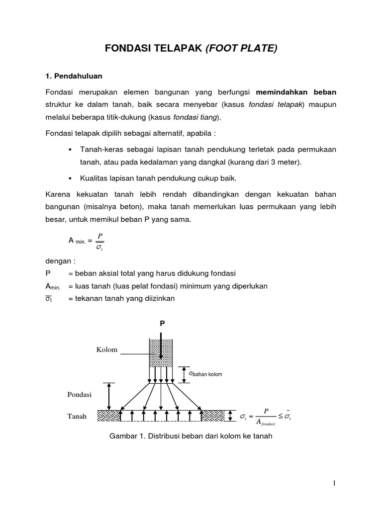 07 Fondasi Foot Plate | PDF