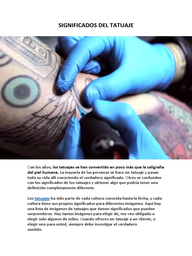 Significados Del Tatuaje Pdf Tatuaje Continuar
